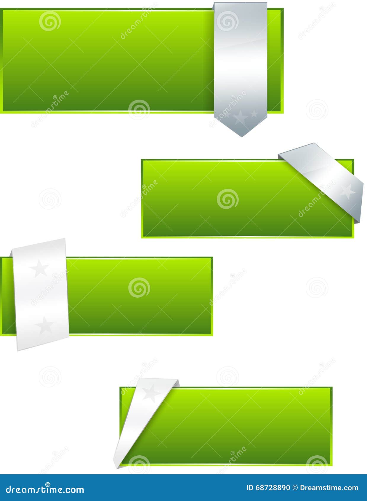 Set of green shiny labels stock illustration. Illustration of ...