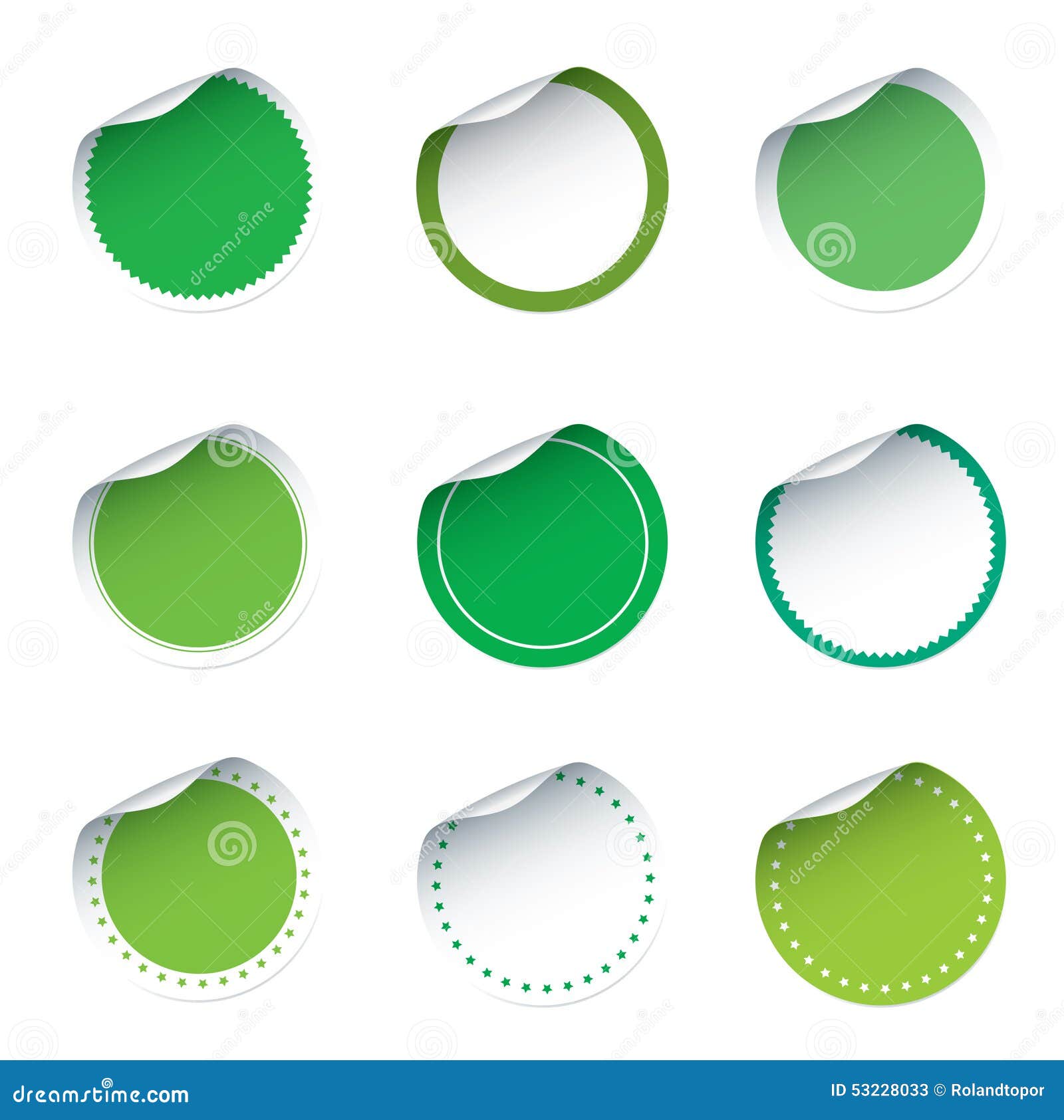 Set of green stickers stock illustration. Illustration of promotion ...
