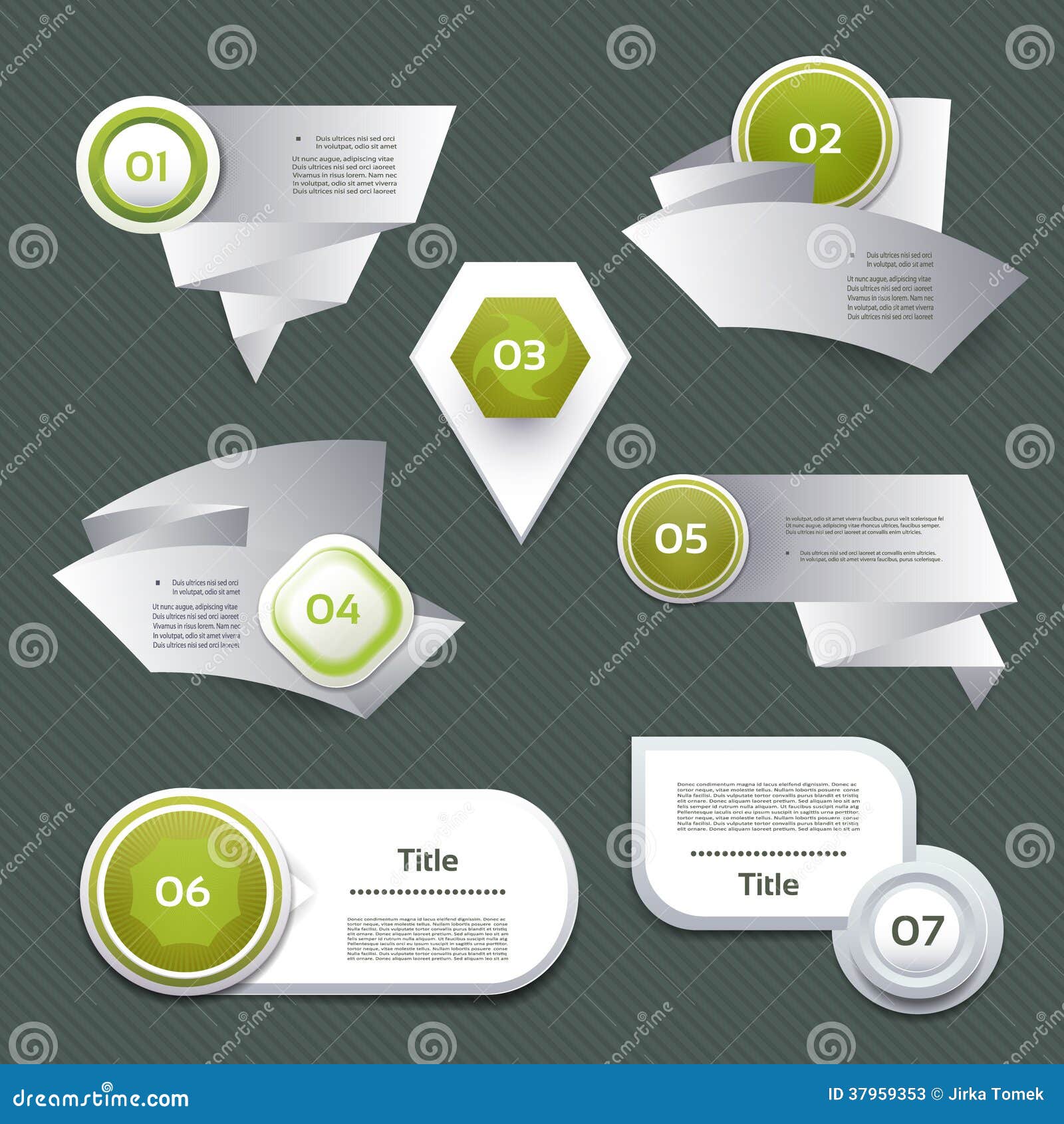 Set of Green Vector Progress, Version, Step Icons Stock Vector ...