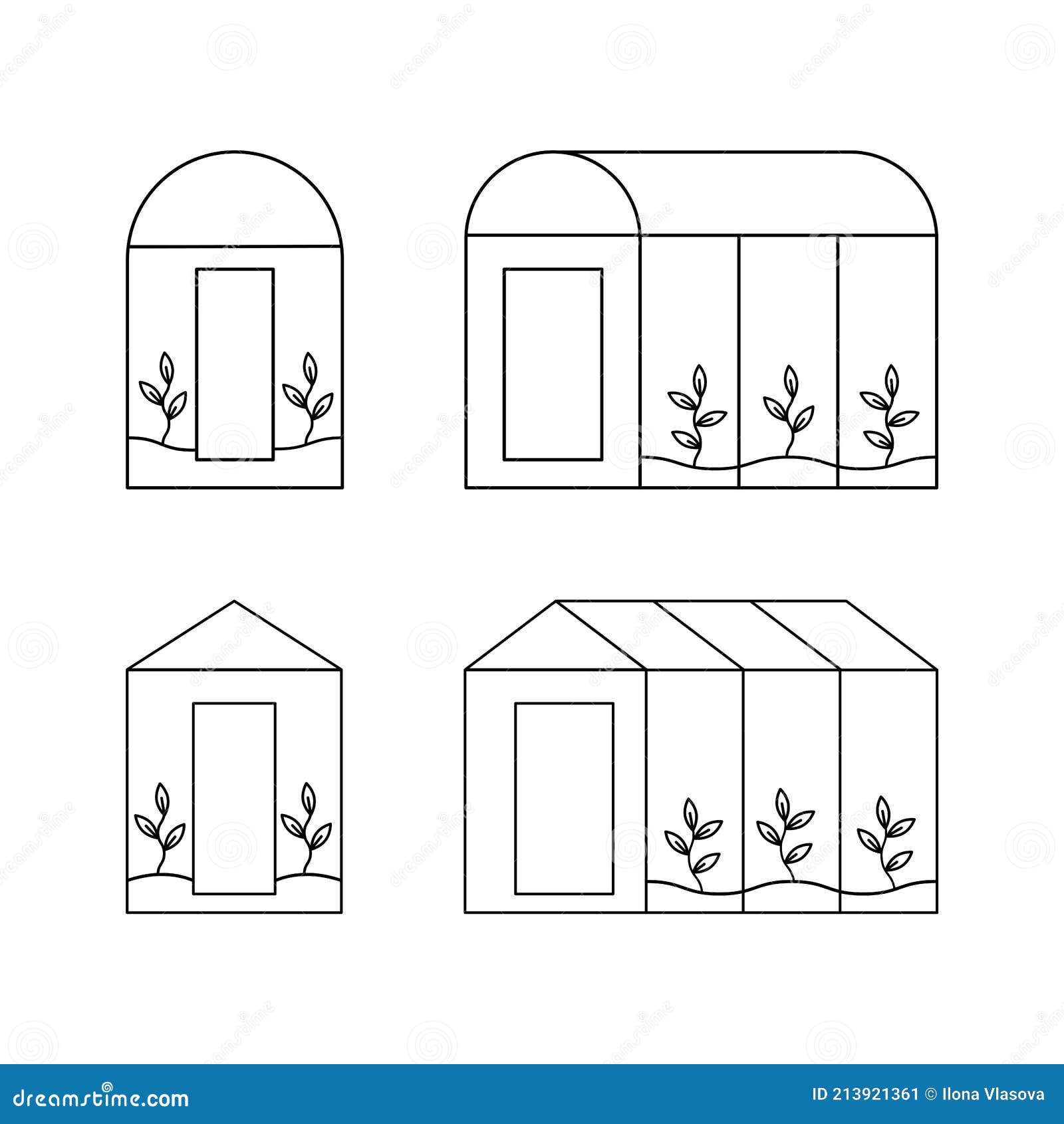 Greenhouse Vector Outline Icon. Vector Illustration Greenhouse On White ...