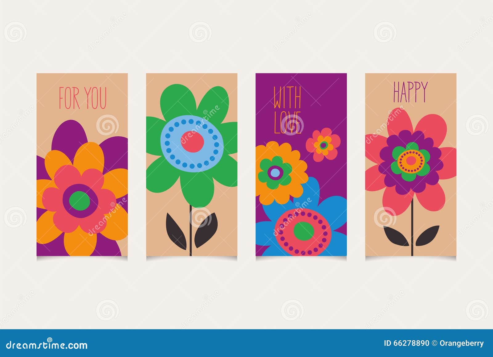 Set of greeting cards stock vector. Illustration of background - 66278890