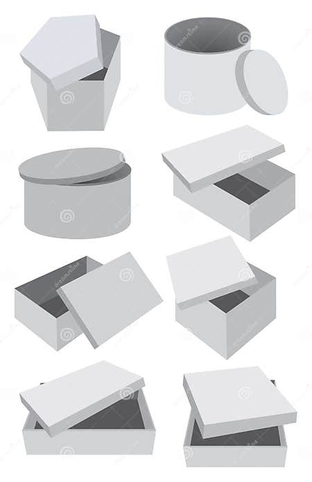 Set of grey boxes stock vector. Illustration of gray - 37892797