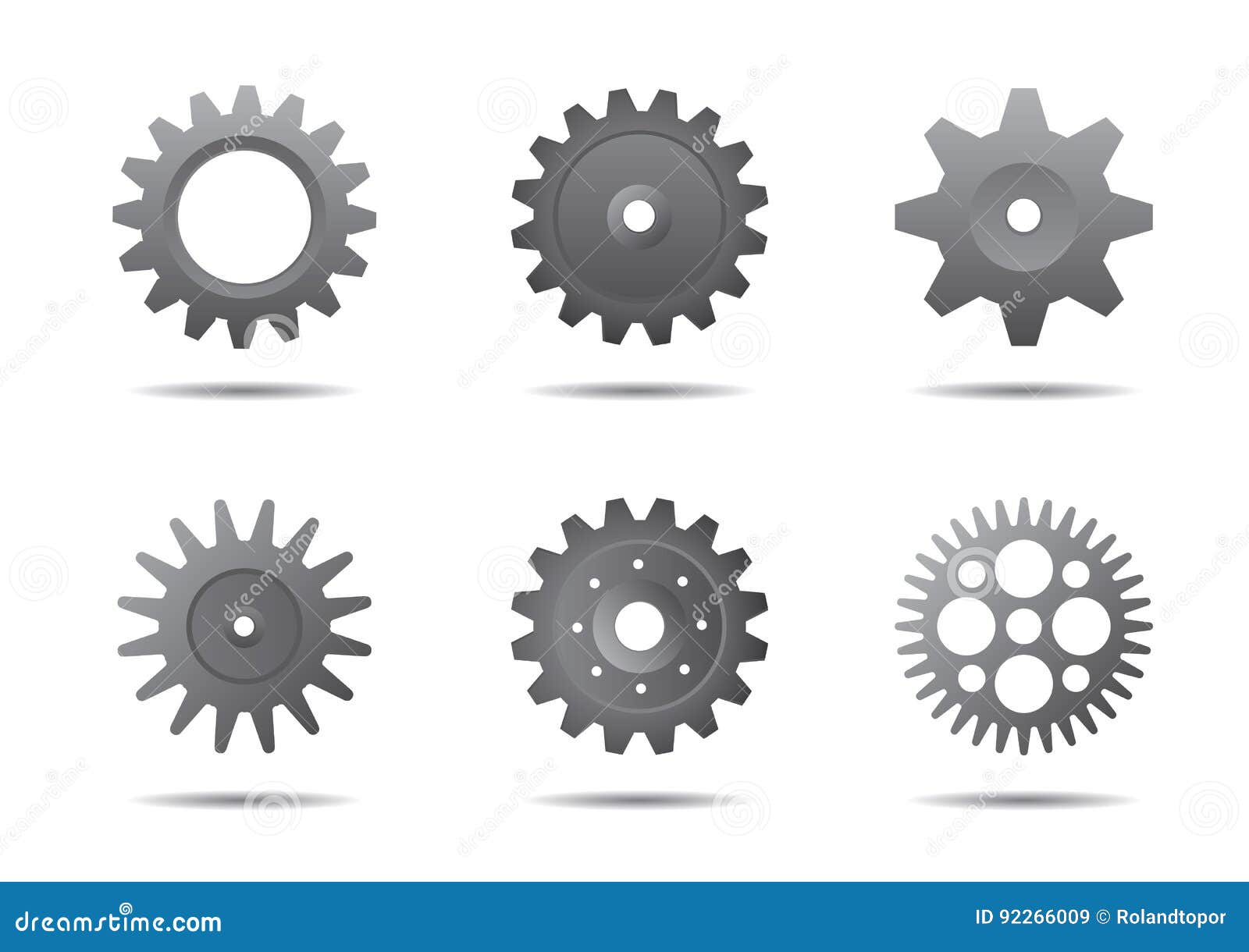 Set of Grey Gears. Vector Illustration. Stock Illustration ...