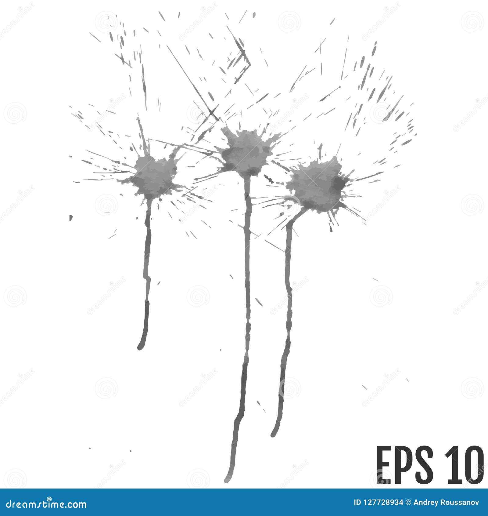 Set of Grey Splash on White Background Vector Illustration Stock Vector ...
