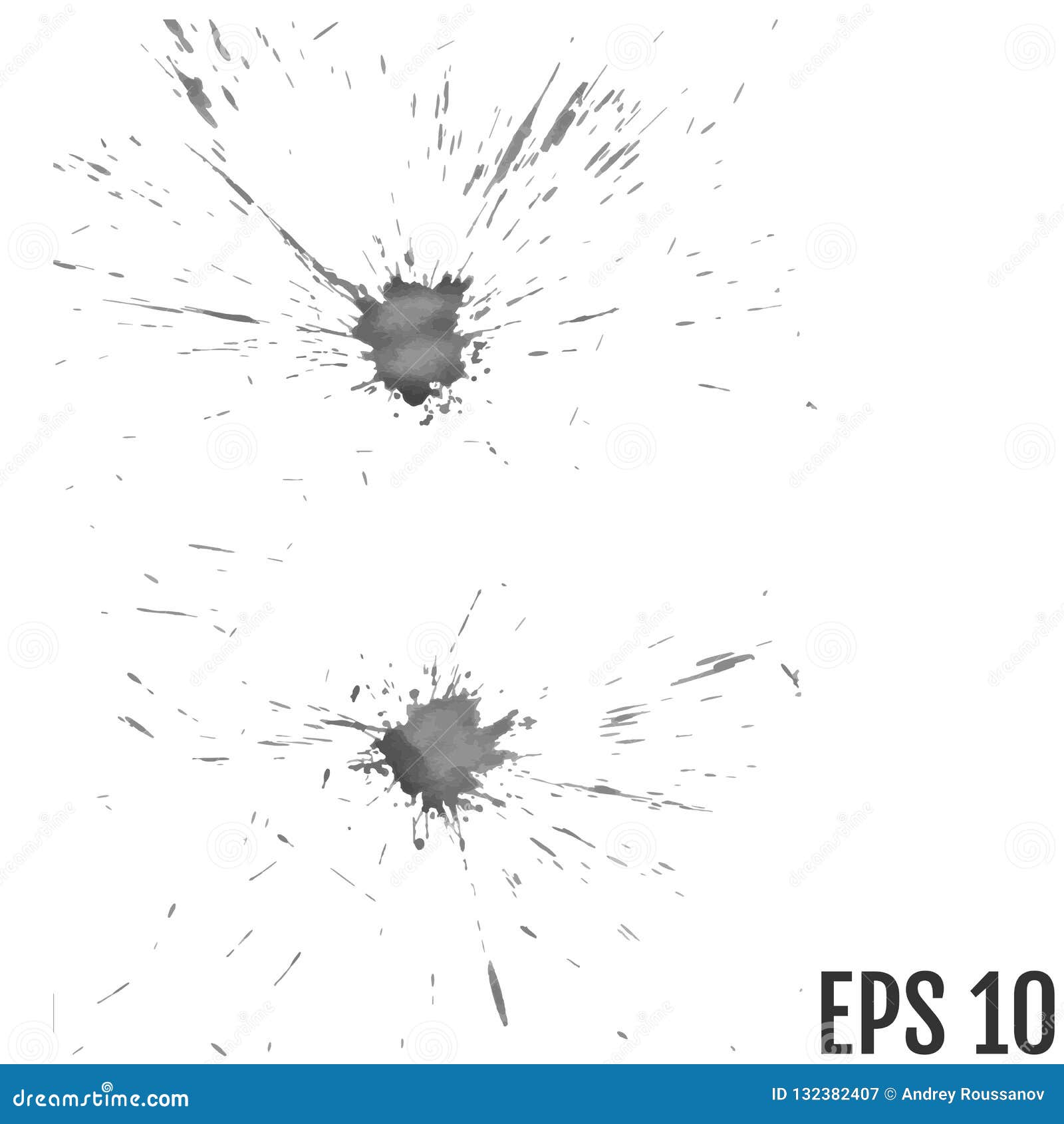 Set of Grey Splash on White Background Vector Illustration Stock Vector ...