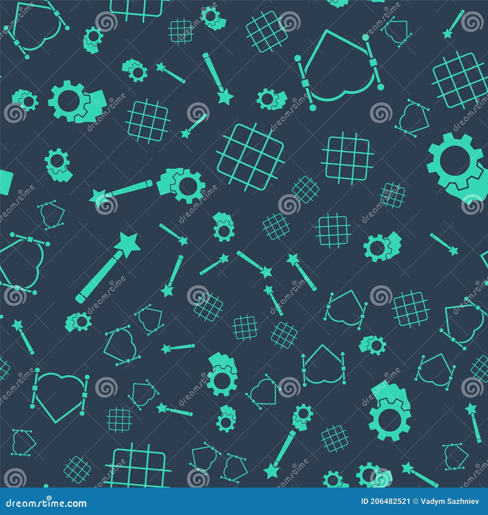 Set Grid Graph Paper, Heart with Bezier Curve, Magic Wand and Human ...