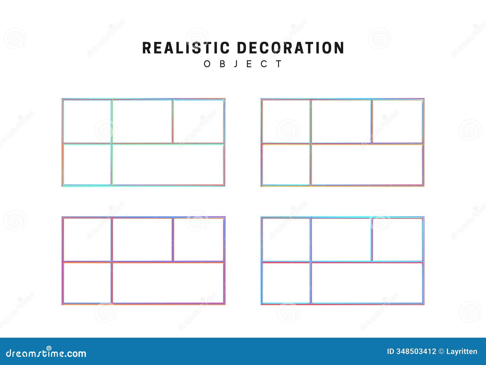 Set Grid, Rectangle and Square. Realistic 3d Shape. Objects with ...