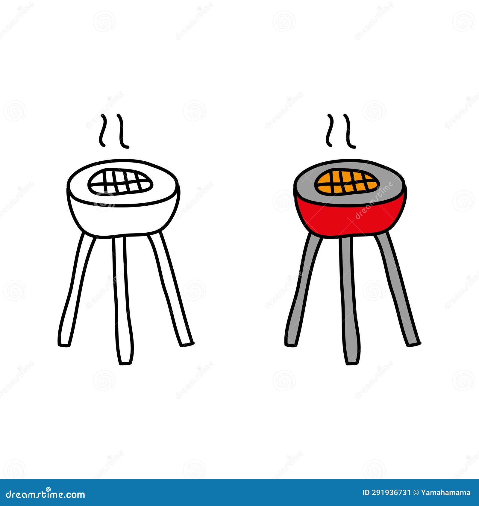 Grill 2 stock vector. Illustration of smoke, graphic - 291936731
