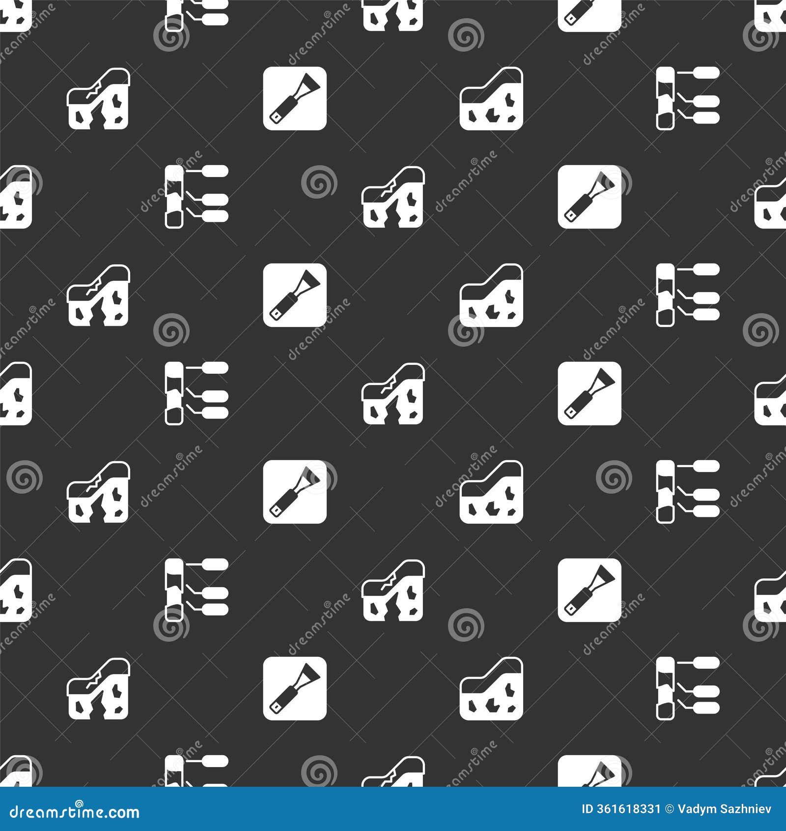 Set Ground, Soil Analysis, Geological Fault and Paint Brush on Seamless ...