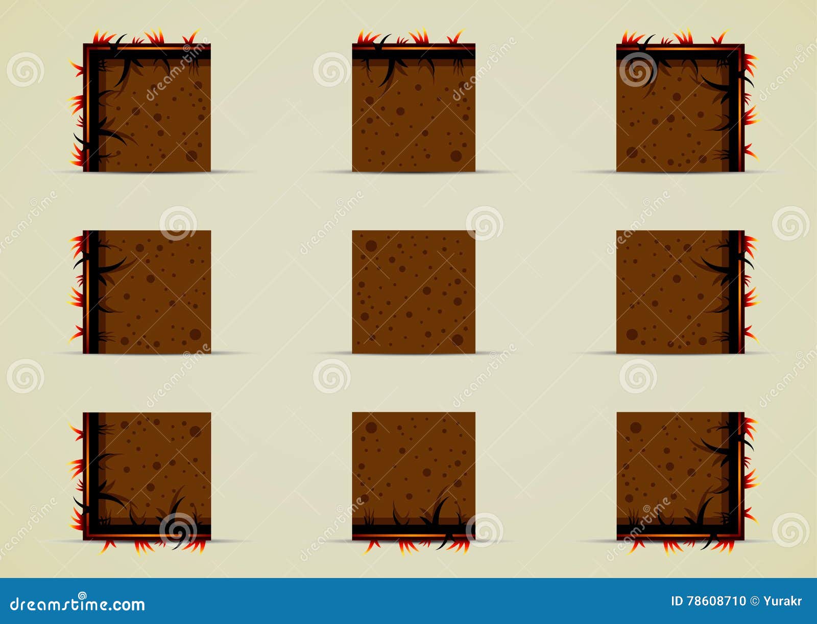 Ground Sprites With Gold For Creating Video Game Vector Illustration ...