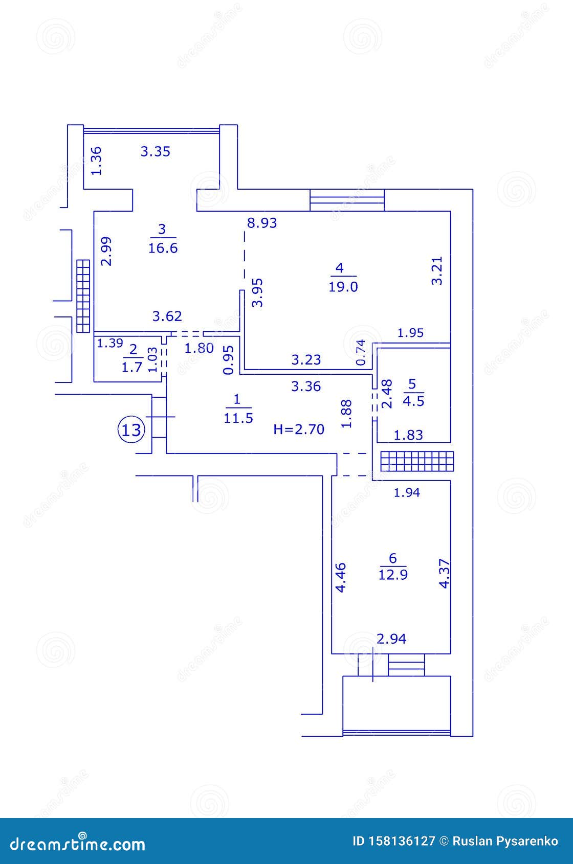 Set of Groundfloor Blueprints. Floorplan. Stock Illustration ...