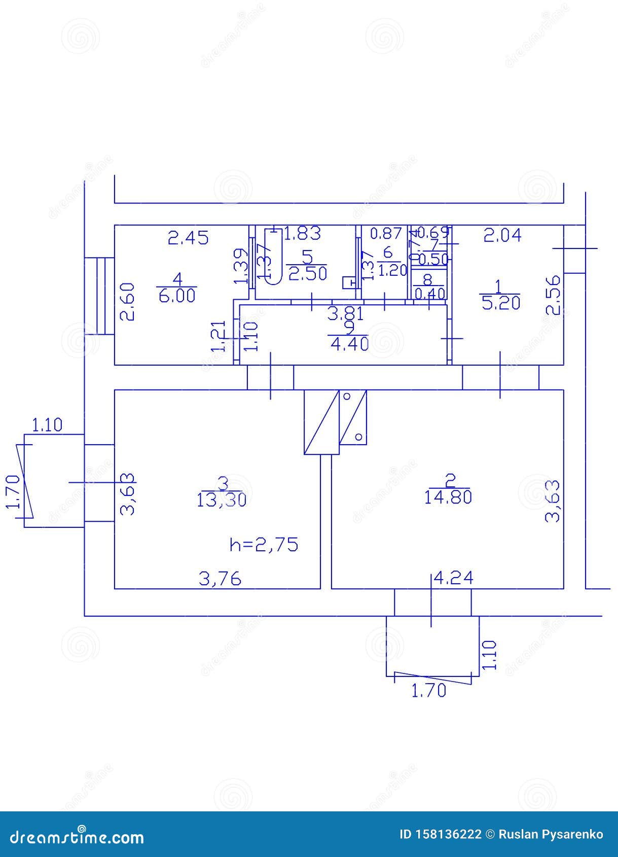 Set of Groundfloor Blueprints. Floorplan. Stock Illustration ...