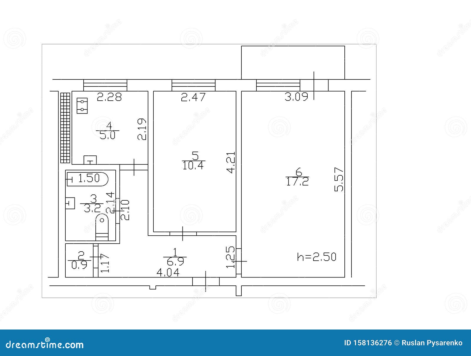 Set of Groundfloor Blueprints. Floorplan. Stock Illustration ...