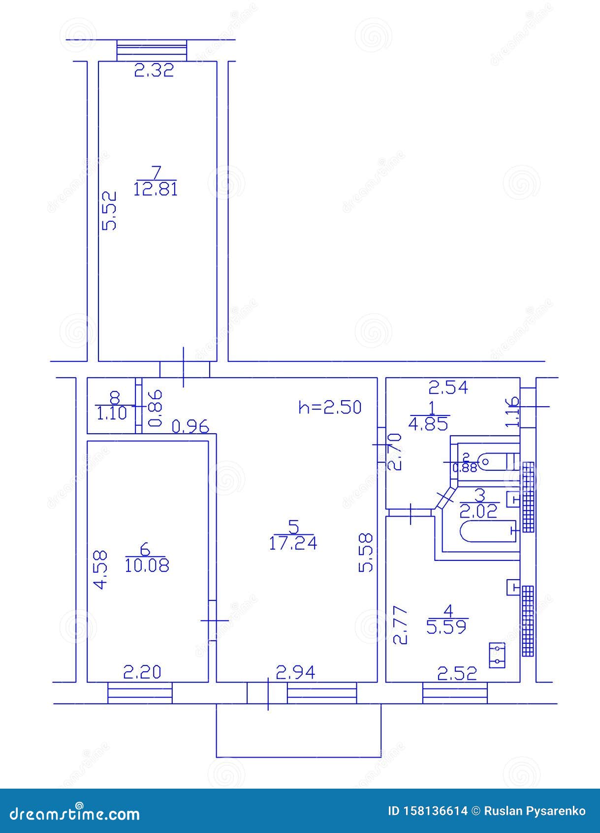 Set of Groundfloor Blueprints. Floorplan. Stock Illustration ...