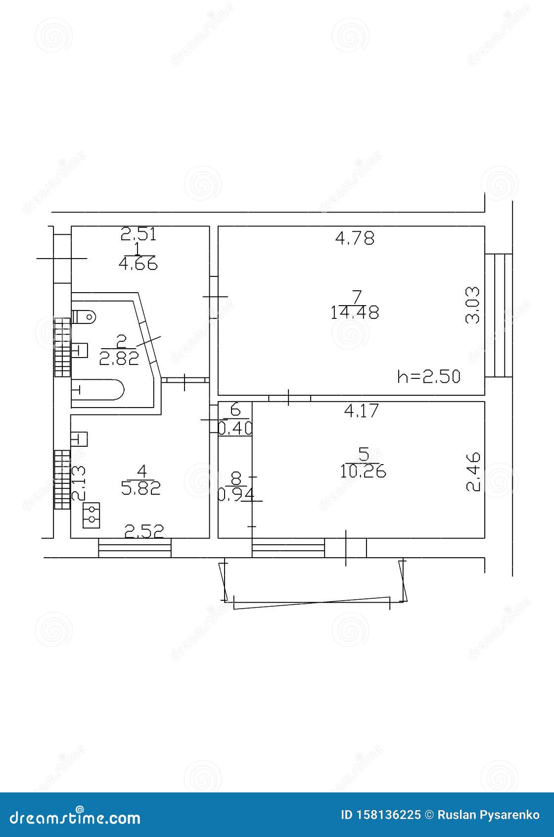 Set of Groundfloor Blueprints. Floorplan. Stock Illustration ...