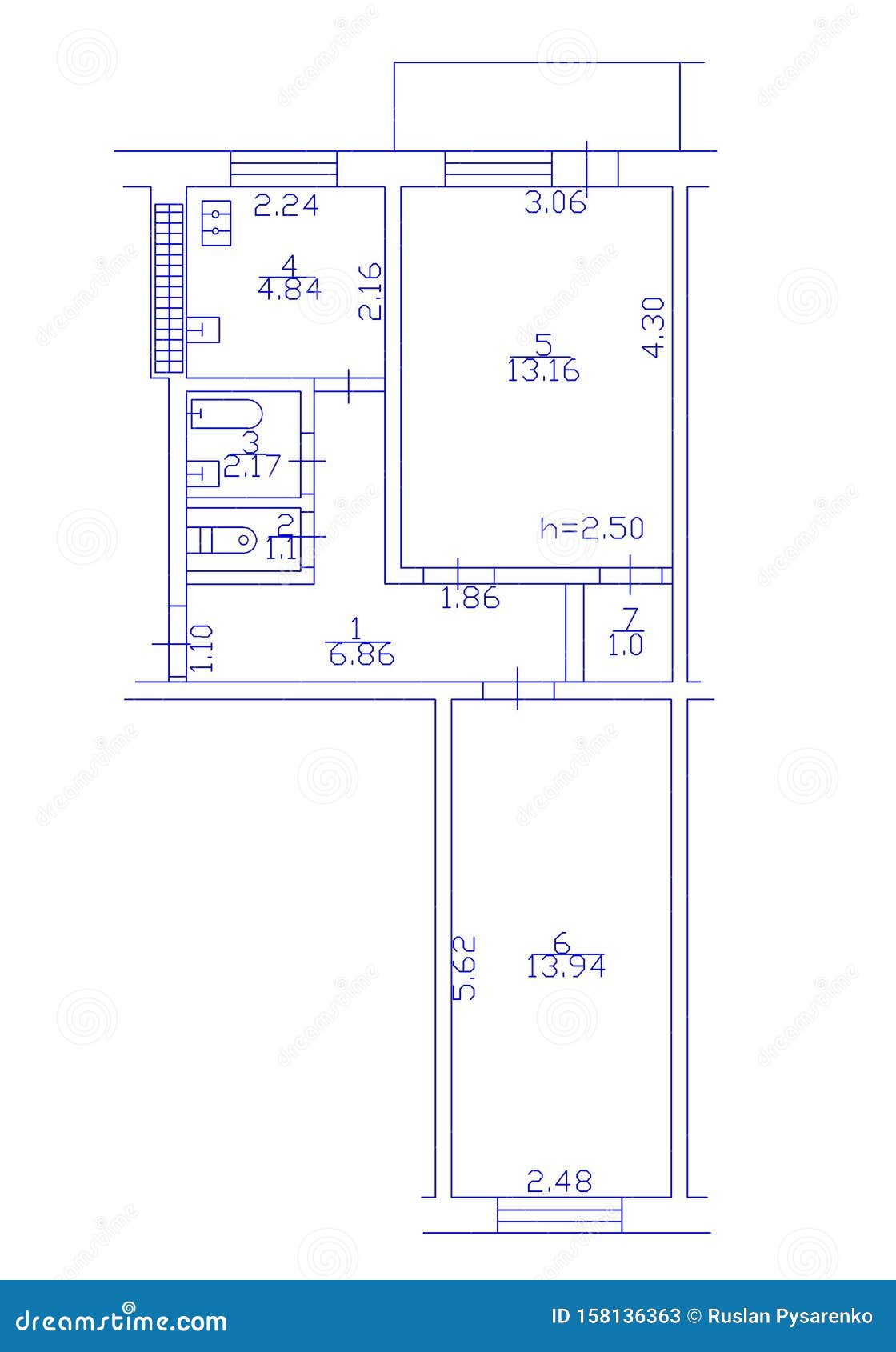 Set of Groundfloor Blueprints. Floorplan. Stock Illustration ...
