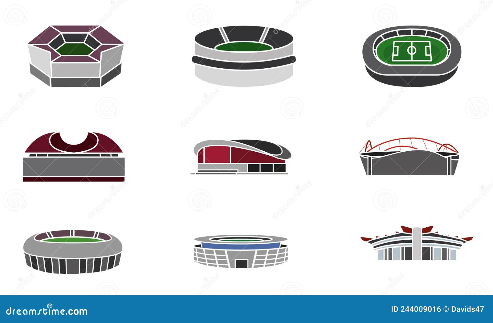 Set Group Desings Stadium Vector Illustration Stock Vector ...