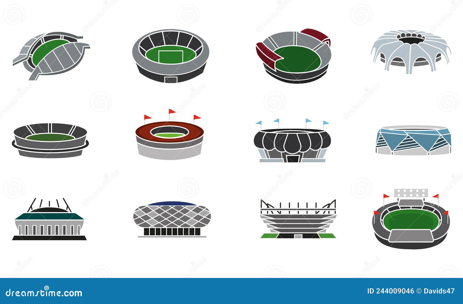 Set Group Desings Stadium Vector Illustration Stock Vector ...