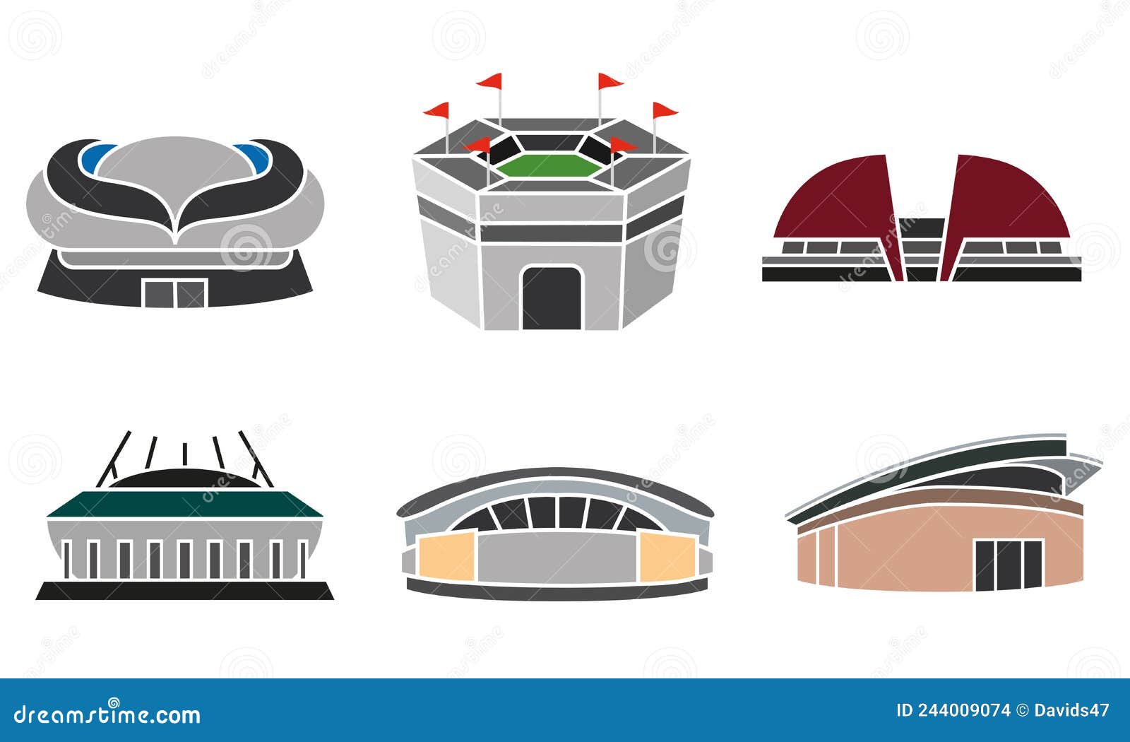Set Group Desings Stadium Vector Illustration Stock Vector ...