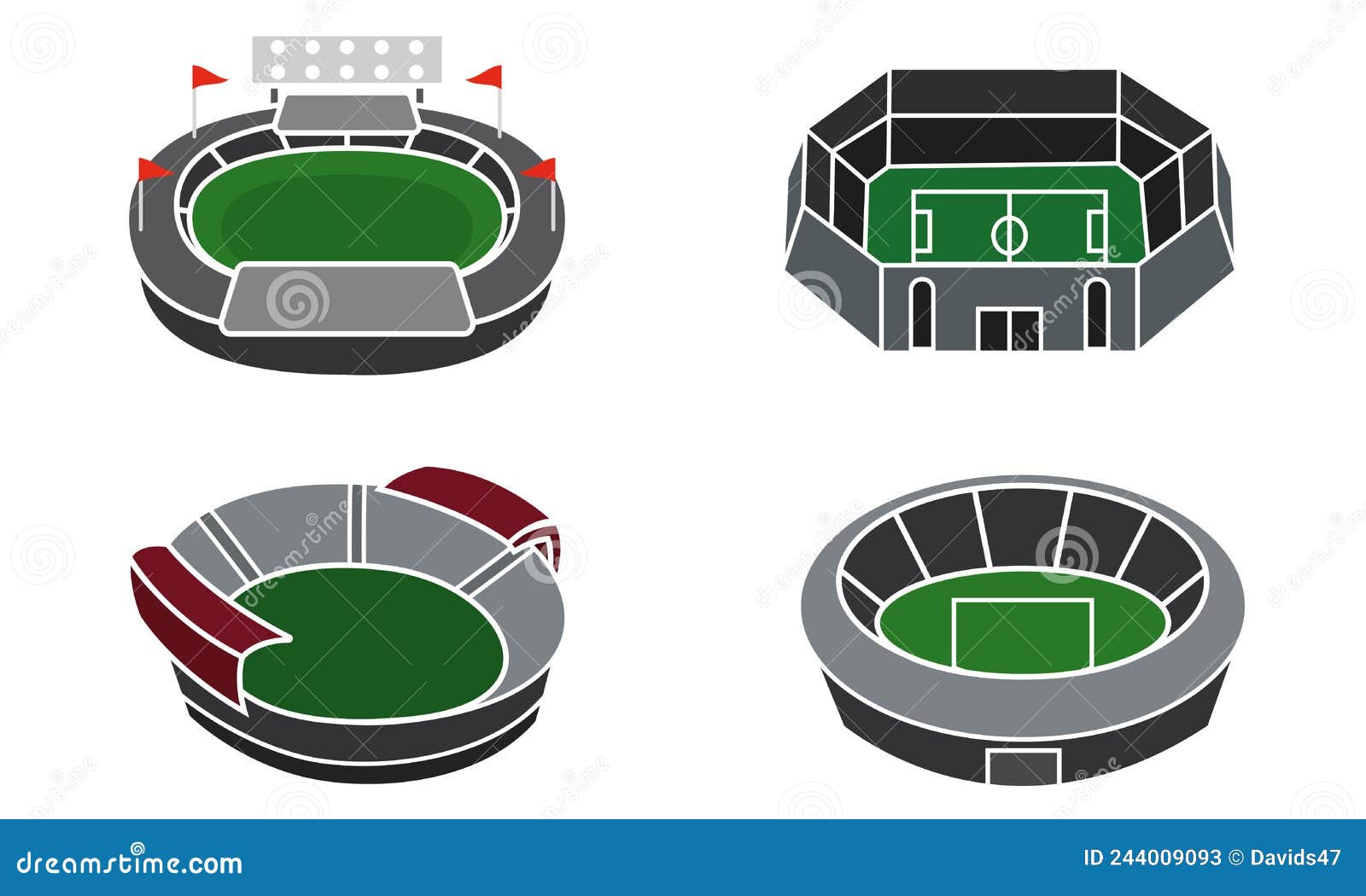 Set Group Desings Stadium Vector Illustration Stock Vector ...
