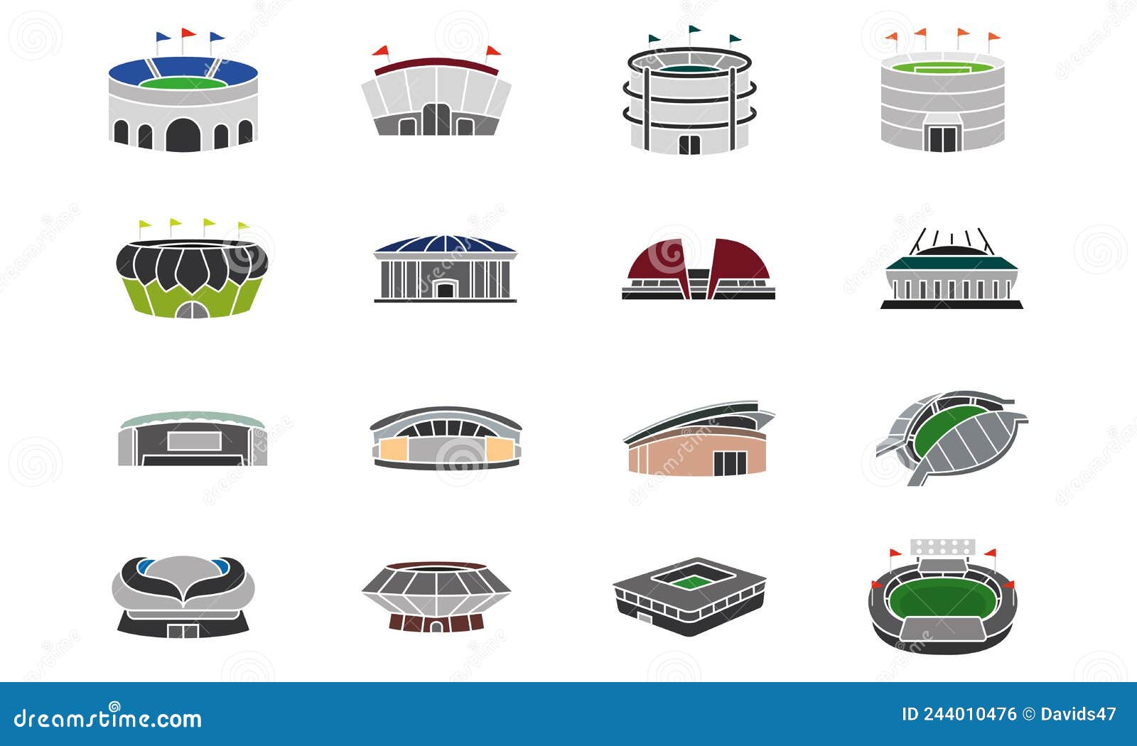 Set Group Desings Stadium Vector Illustration Stock Illustration ...
