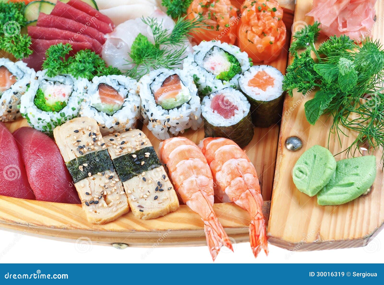 Set Group of Exotic Food Sushi, Squid. Stock Image - Image of nigiri ...