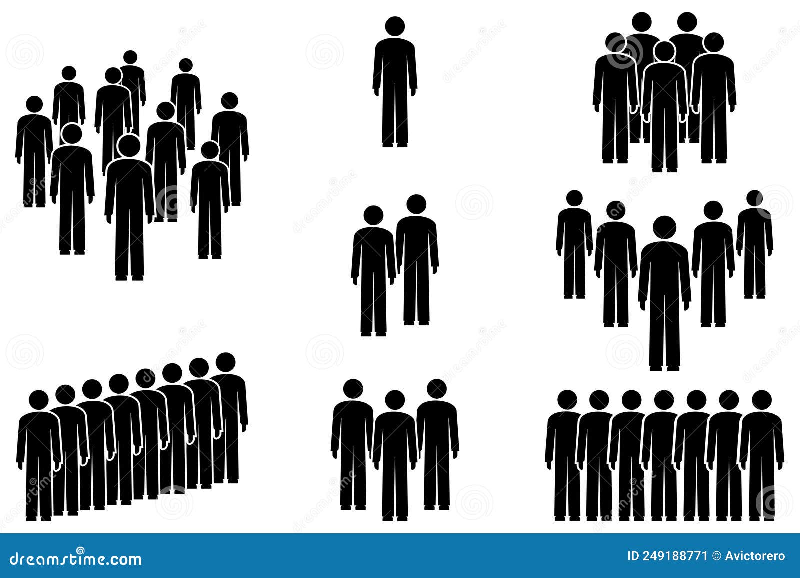 Set of group of human icon stock vector. Illustration of work - 249188771