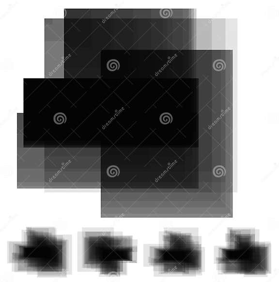 Set of 5 Group of Intersecting Rectangles - Geometric Element Se Stock ...