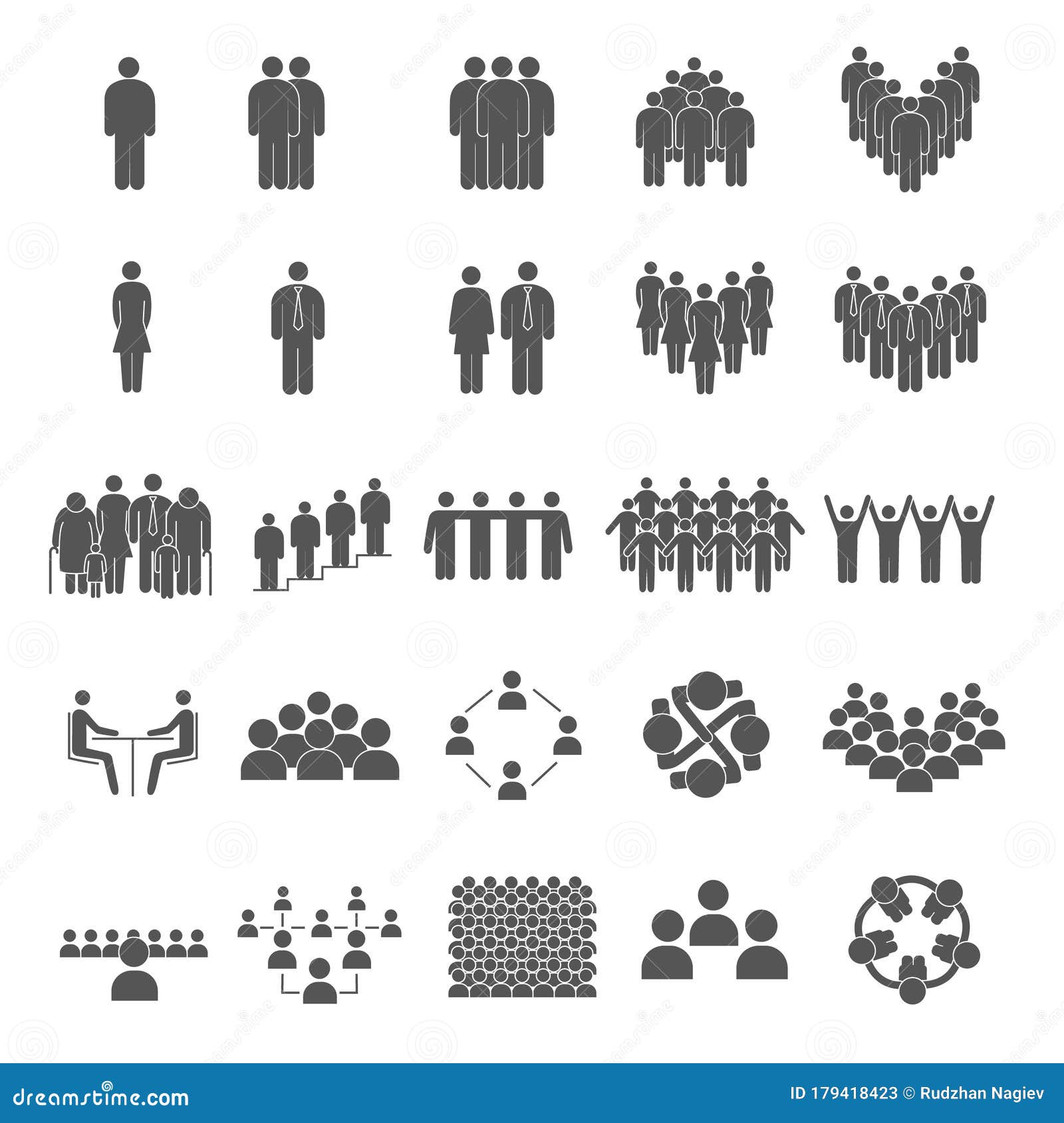 Set of Grouping People Icons Stock Vector - Illustration of businessman ...