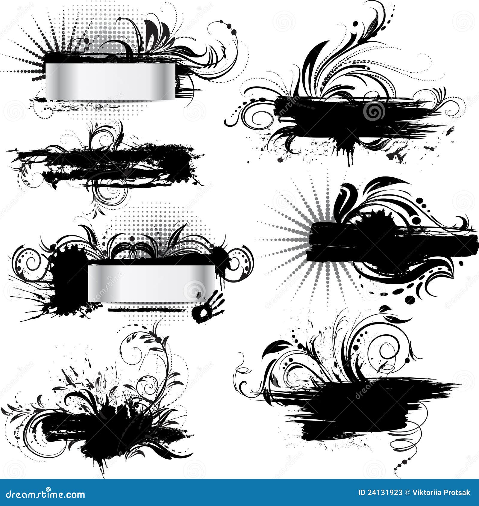 Set of grunge banners stock vector. Illustration of style - 24131923