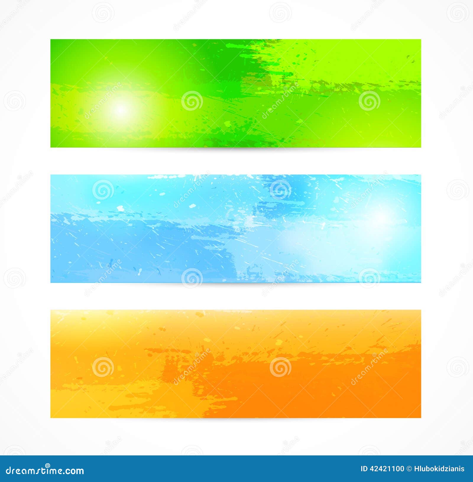 Set of grunge banners stock vector. Illustration of header - 42421100