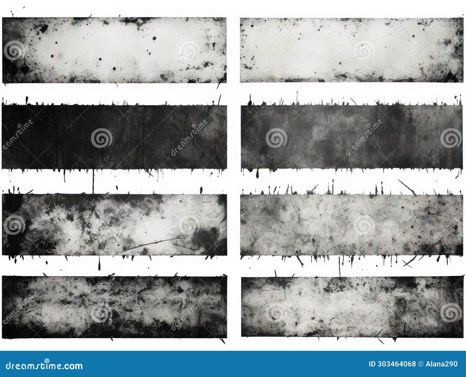 Set of Grunge Black Banners, Lines. Template for Your Modern Designs ...