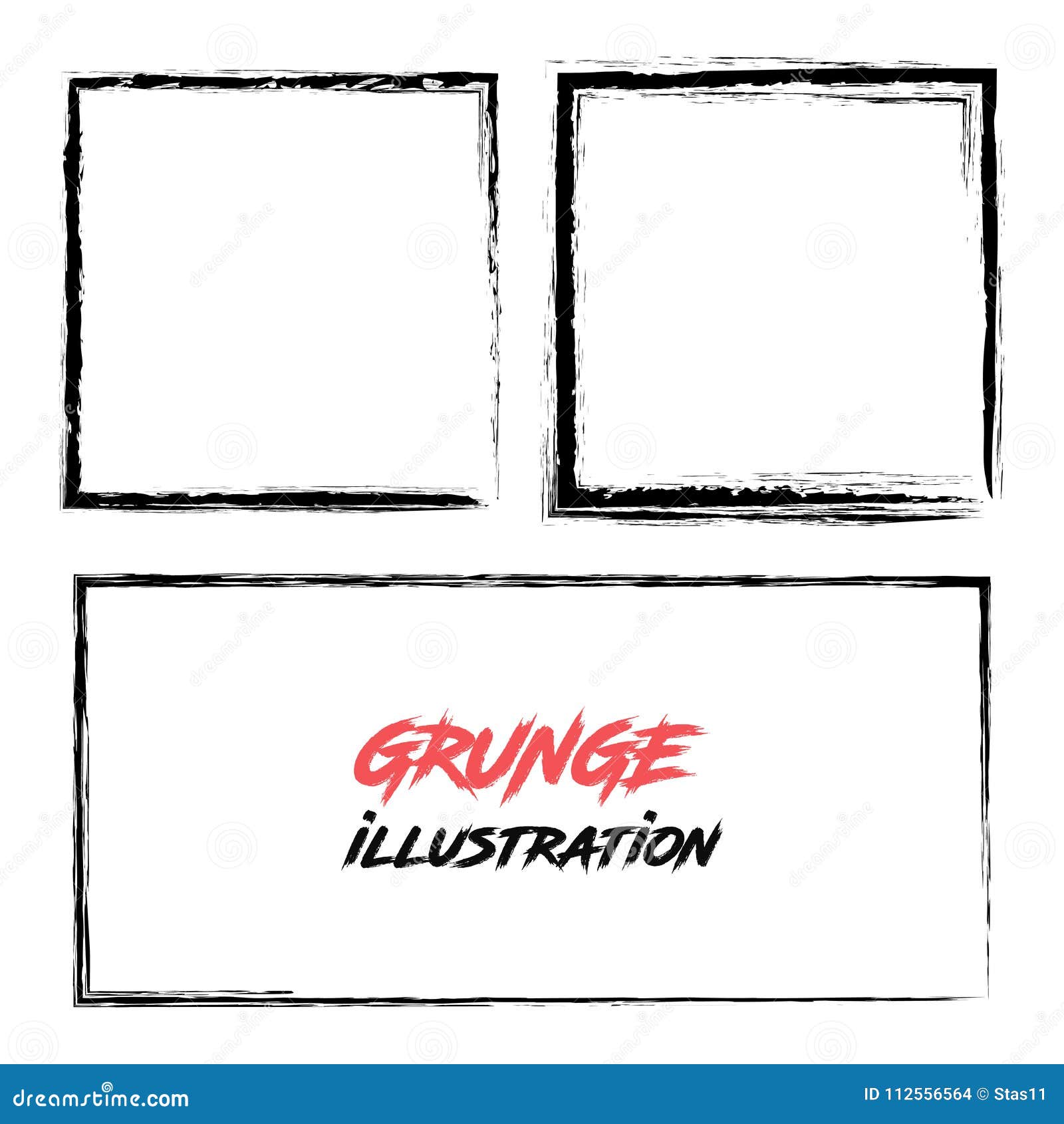 Set of Grunge Border Frames. Vector Illustration Stock Vector ...