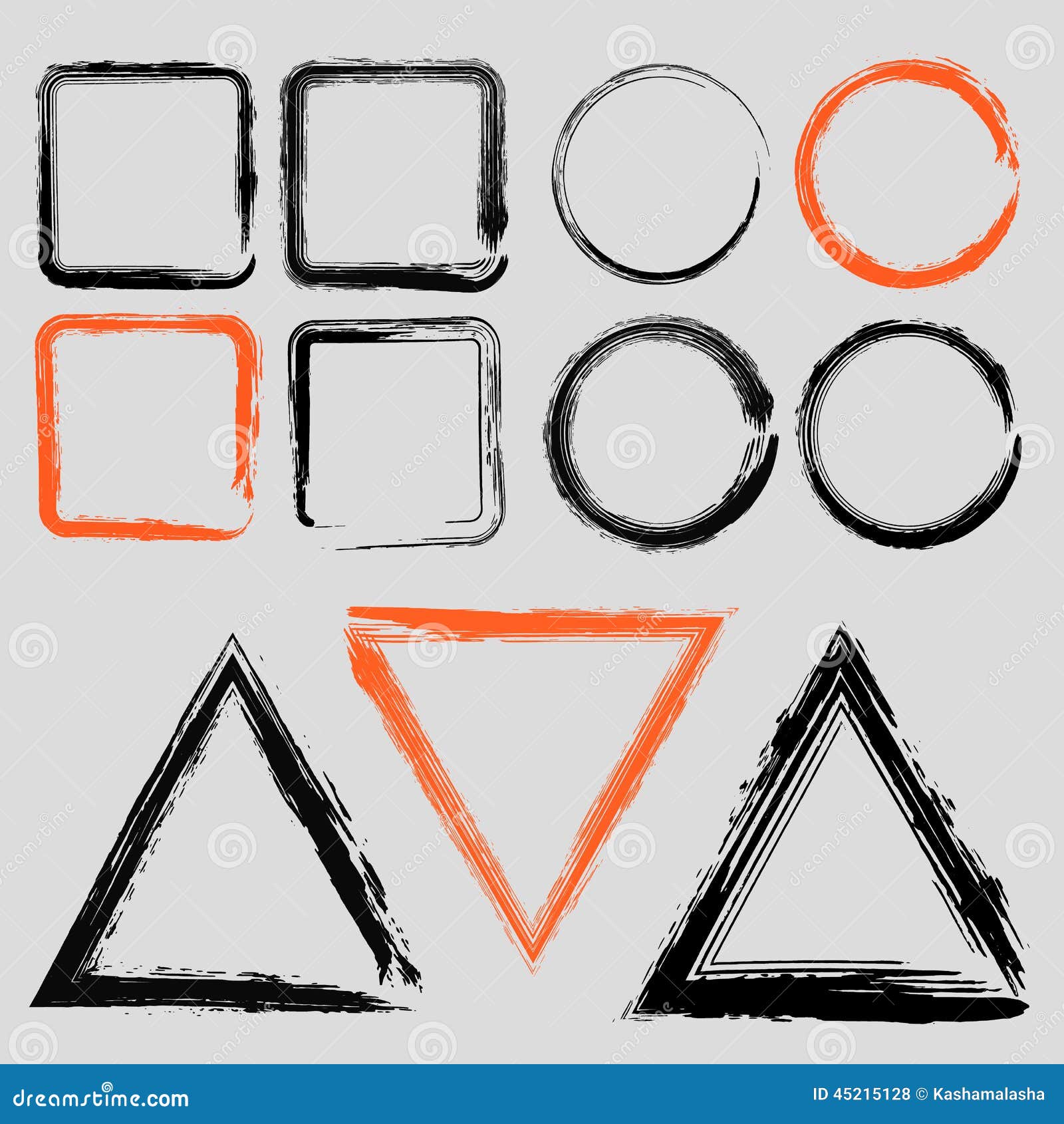 Set of Grunge Charcoal Frames Stock Vector - Illustration of design ...