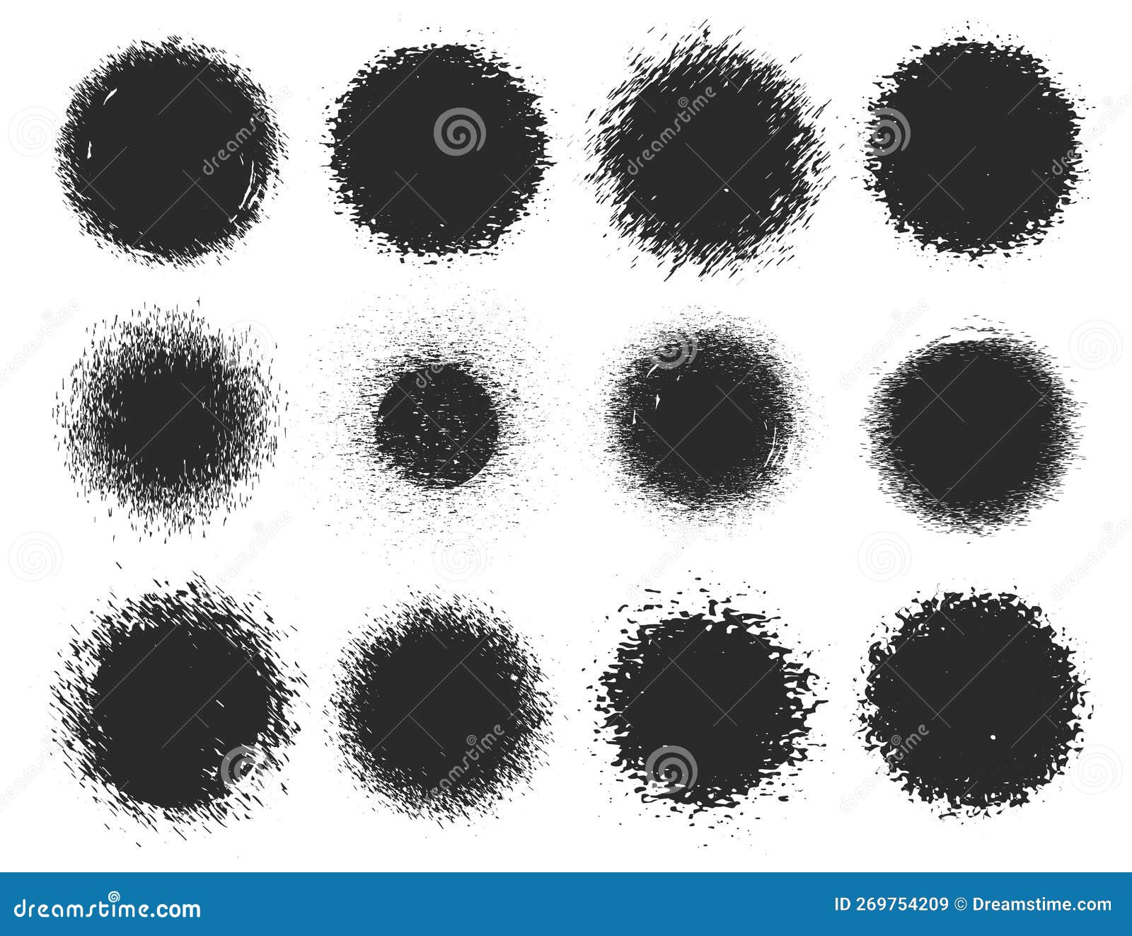 Set of Grunge Circle Frames. Vector Abstract Stock Vector ...