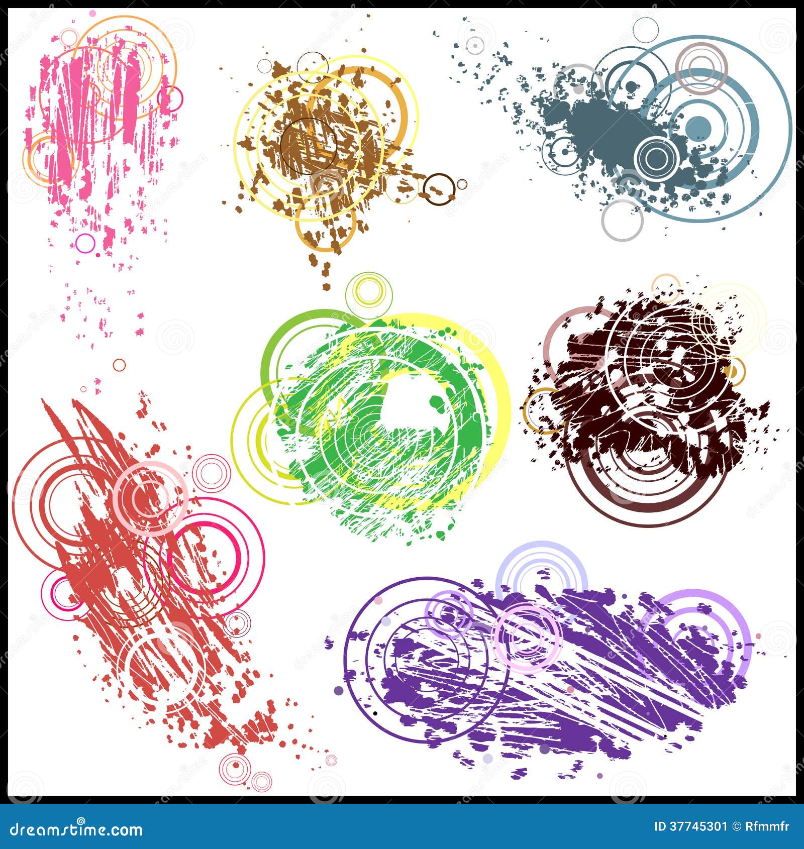 Set Grunge Design Elements. Vector Abstract Symbol Stock Vector ...