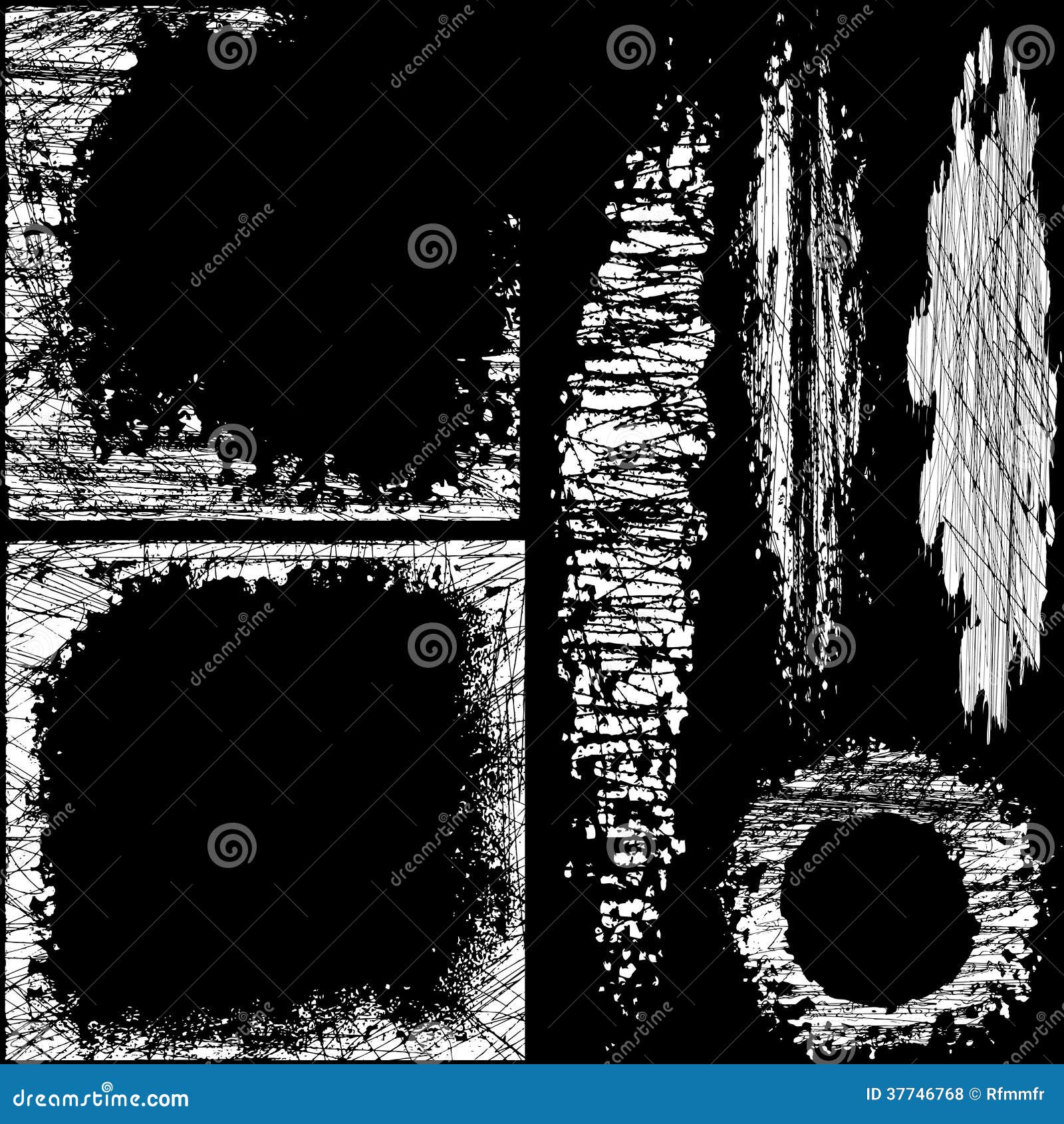 Set Grunge Design Elements. Vector Abstract Symbol Stock Vector ...