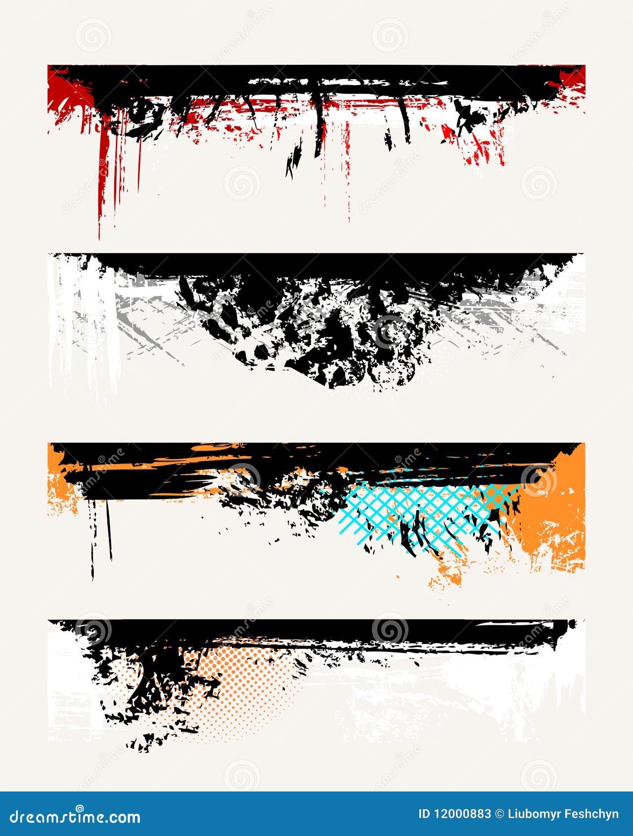 Set of grunge edges stock vector. Illustration of dirty - 12000883