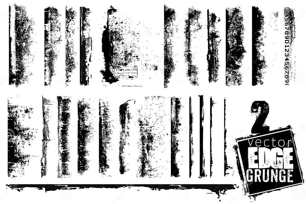 Set of Grunge Edges stock vector. Illustration of distressed - 23288998