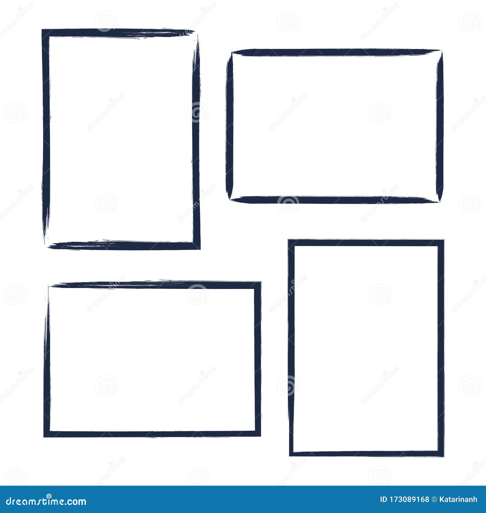 Set Grunge Frames. Brush Strokes Text Boxes. Grunge Design Elements ...
