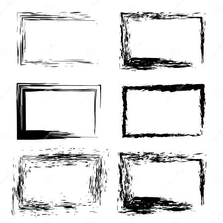 Set of Grunge Frames. Vector Illustration. Stock Vector - Illustration ...