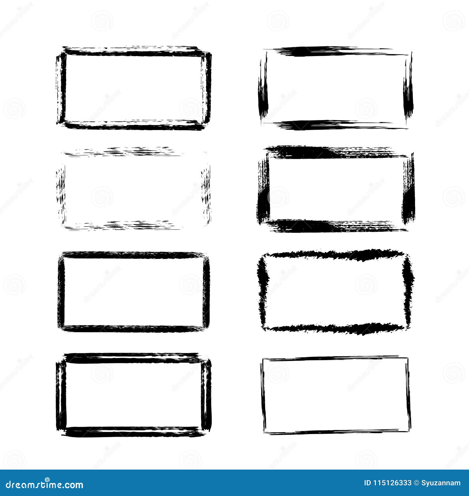 Set of Grunge Frames. Vector Illustration. Stock Vector - Illustration ...
