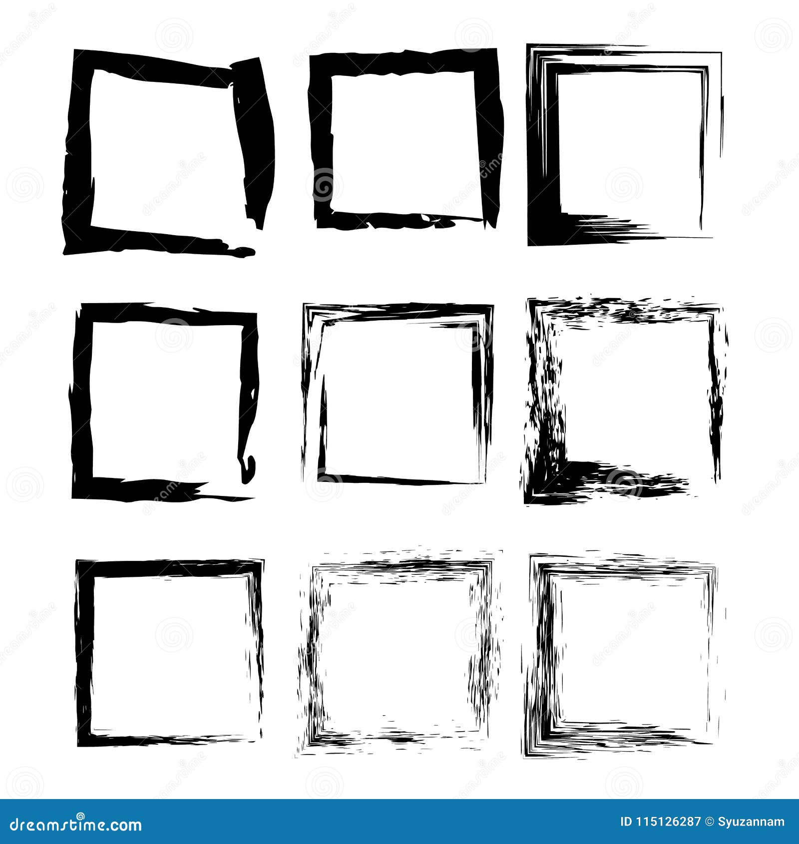 Set of Grunge Frames. Vector Illustration. Stock Vector - Illustration ...