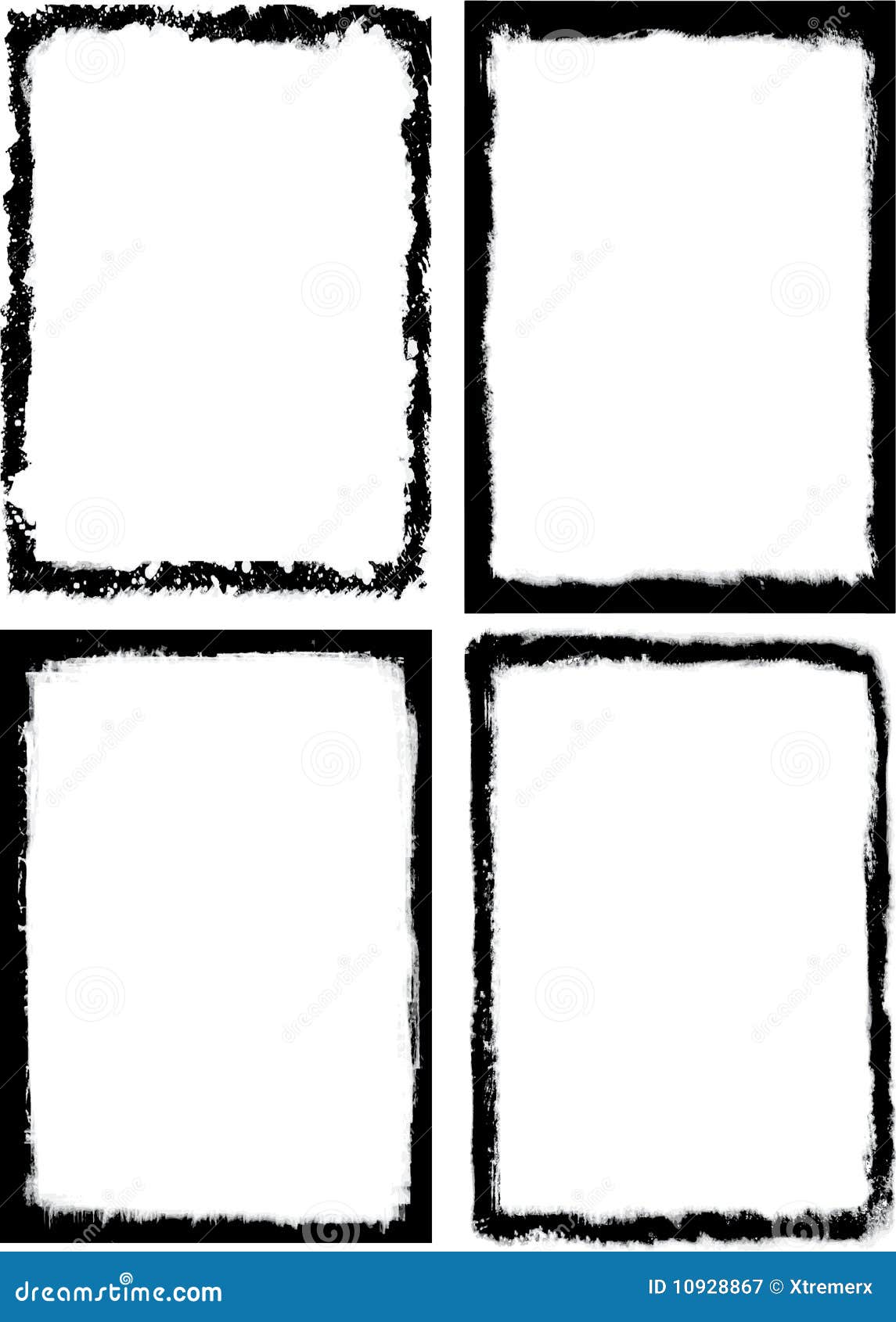 Set of Grunge Grungy Frames. Stock Vector - Illustration of modern ...