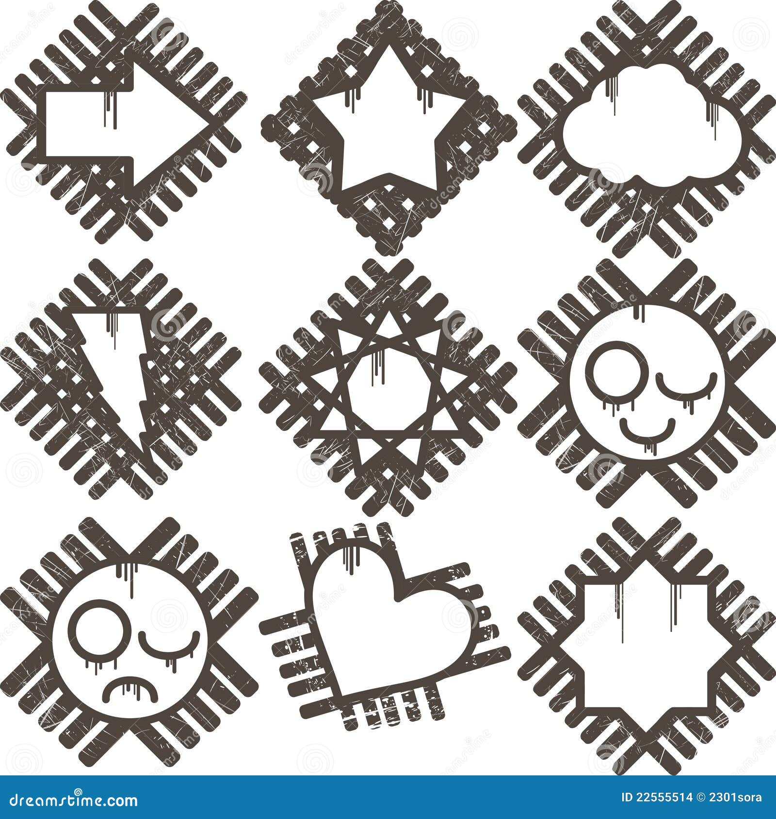 Set of grunge icon stock vector. Illustration of eyes - 22555514