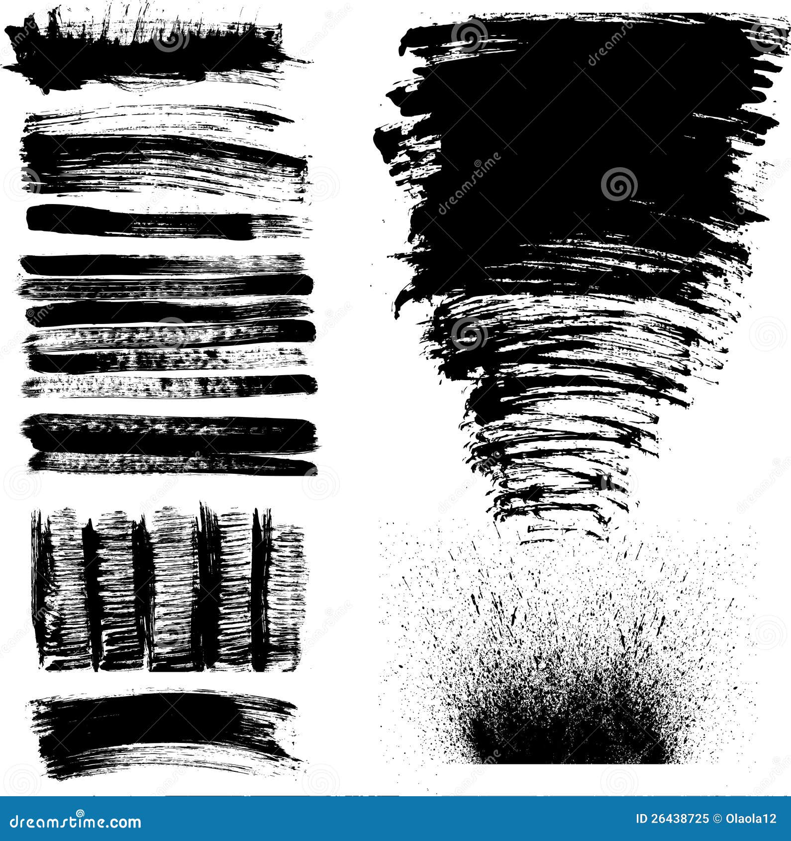 Set of grunge paint stains stock vector. Illustration of scratch - 26438725