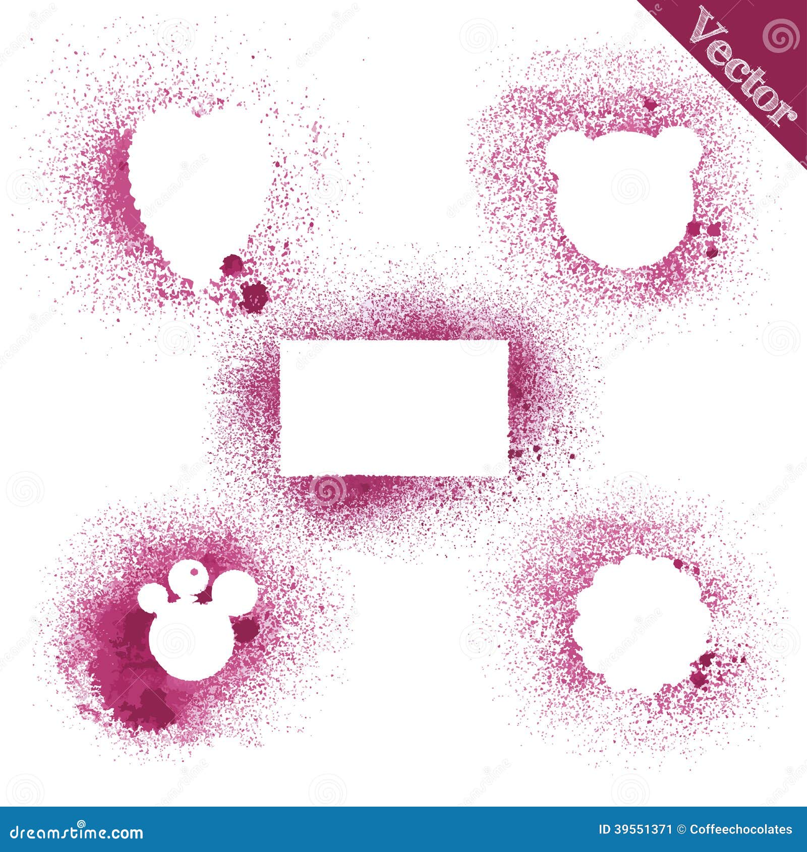 Set Grunge Shapes Background Vector Stock Vector - Illustration of ...