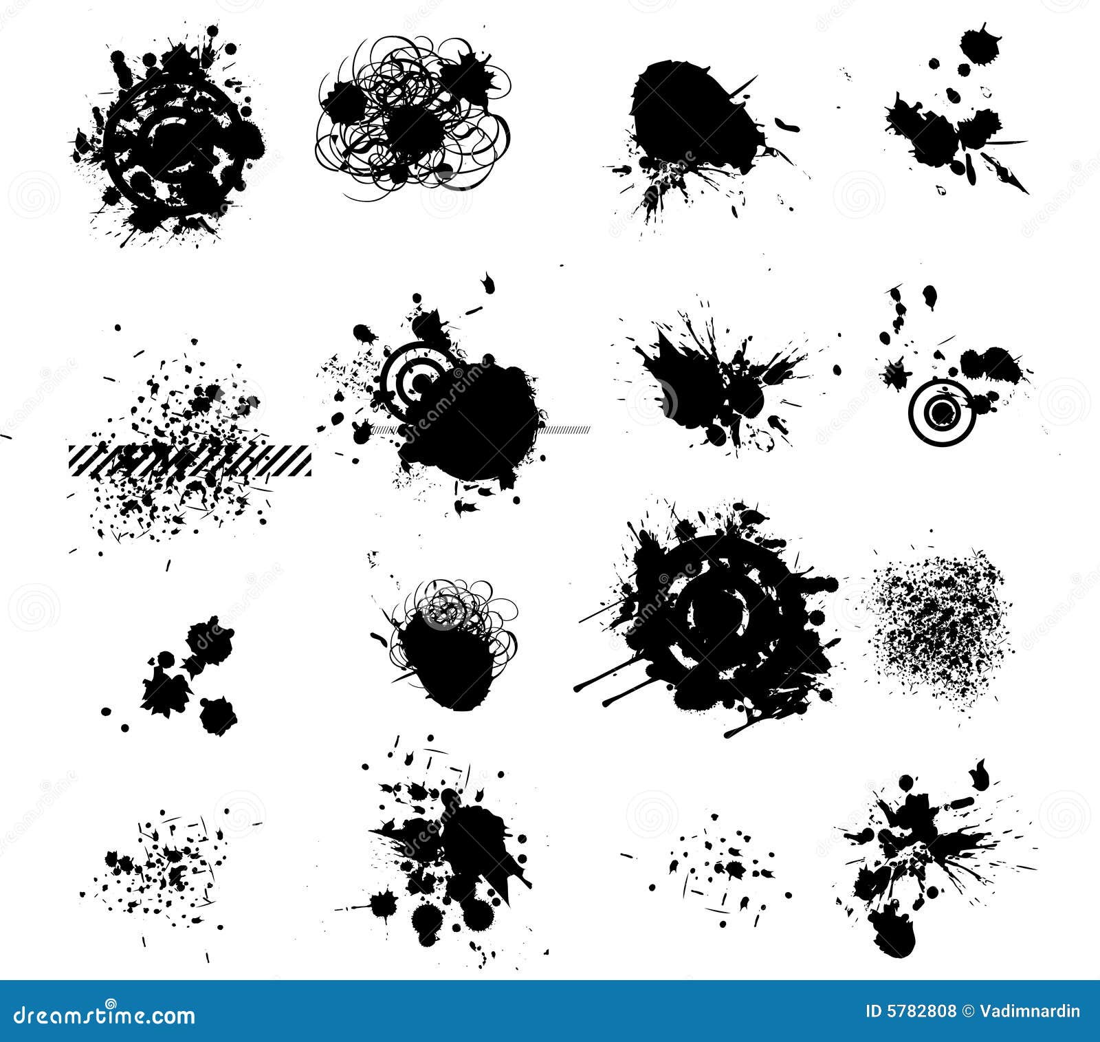 Set of Grunge Splash Vector 12 Stock Vector - Illustration of ...