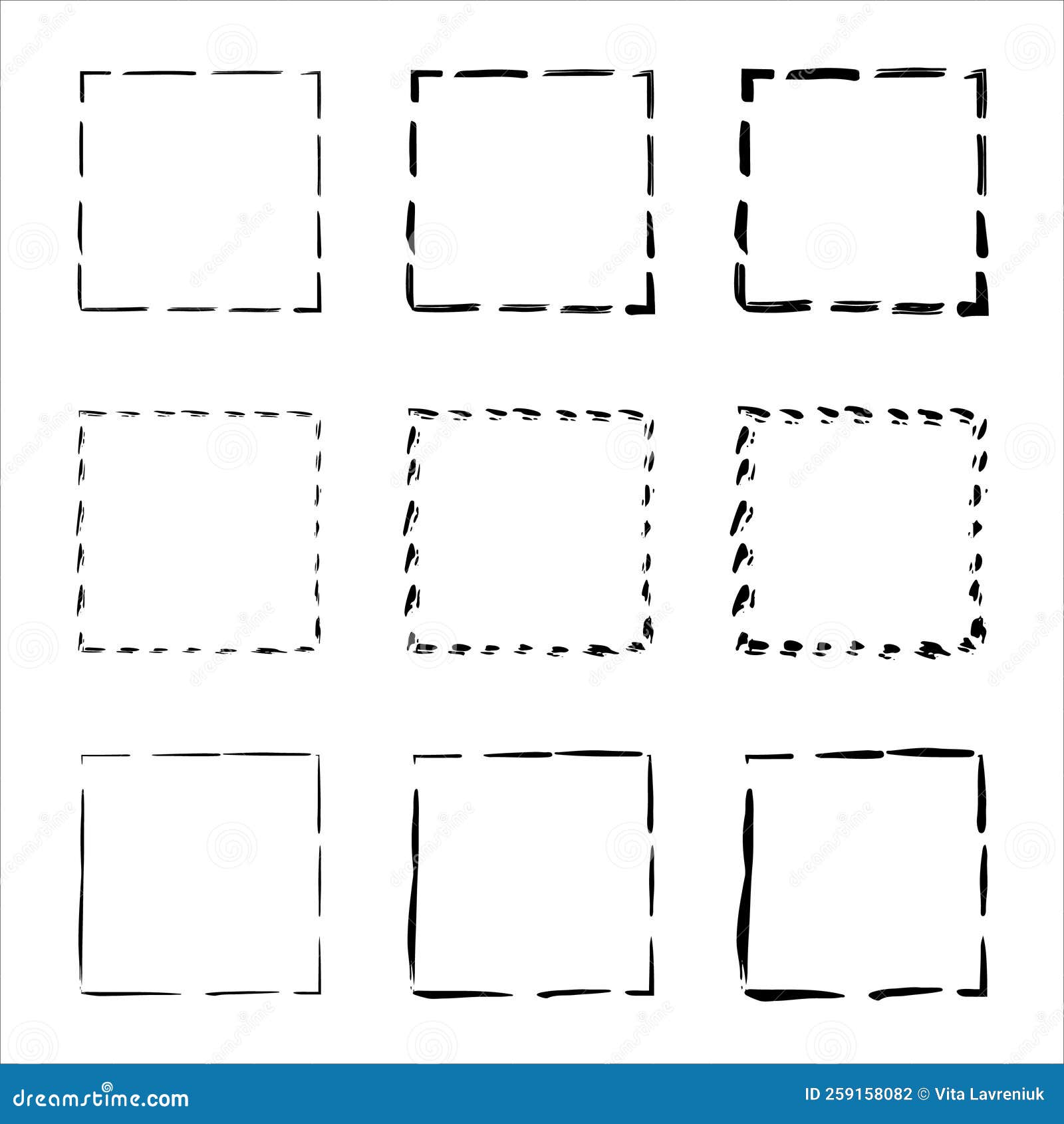 Set of Grunge Square. Borders Set. Grunge Style Set of Square Shapes ... Set of Grunge Square. Borders Set. Grunge Style Set of Square Shapes ...