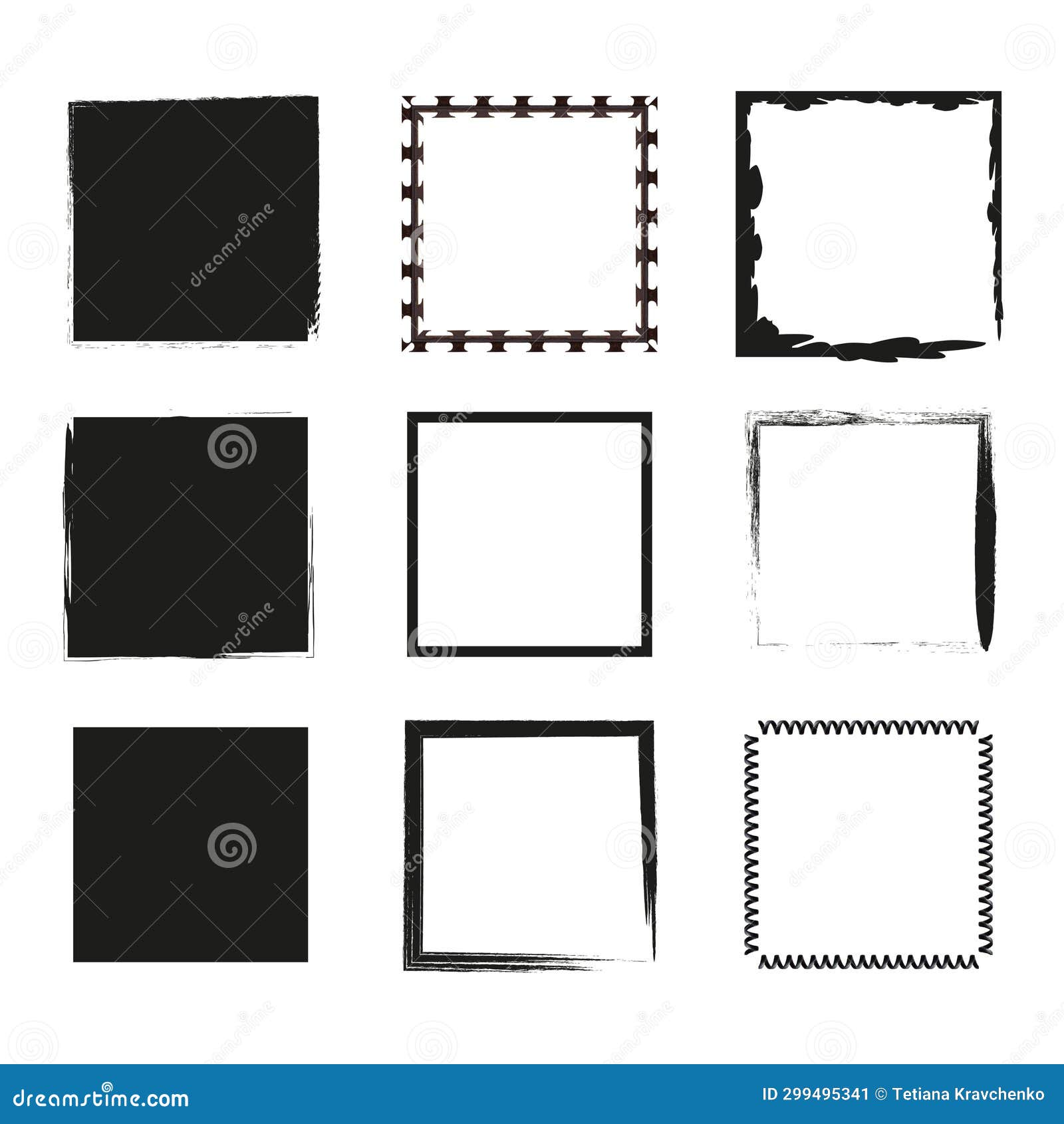 Set of Grunge Square. Vector Illustration. EPS 10 Stock Illustration ...